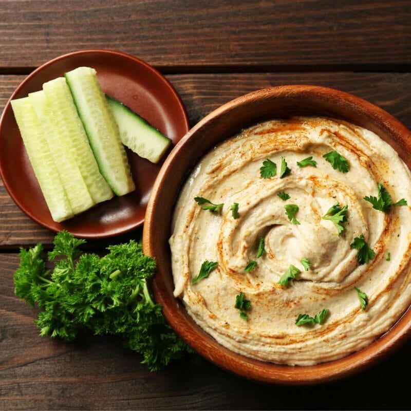 Cucumber Sticks with ¼ Cup Hummus - Hurry The Food Up
