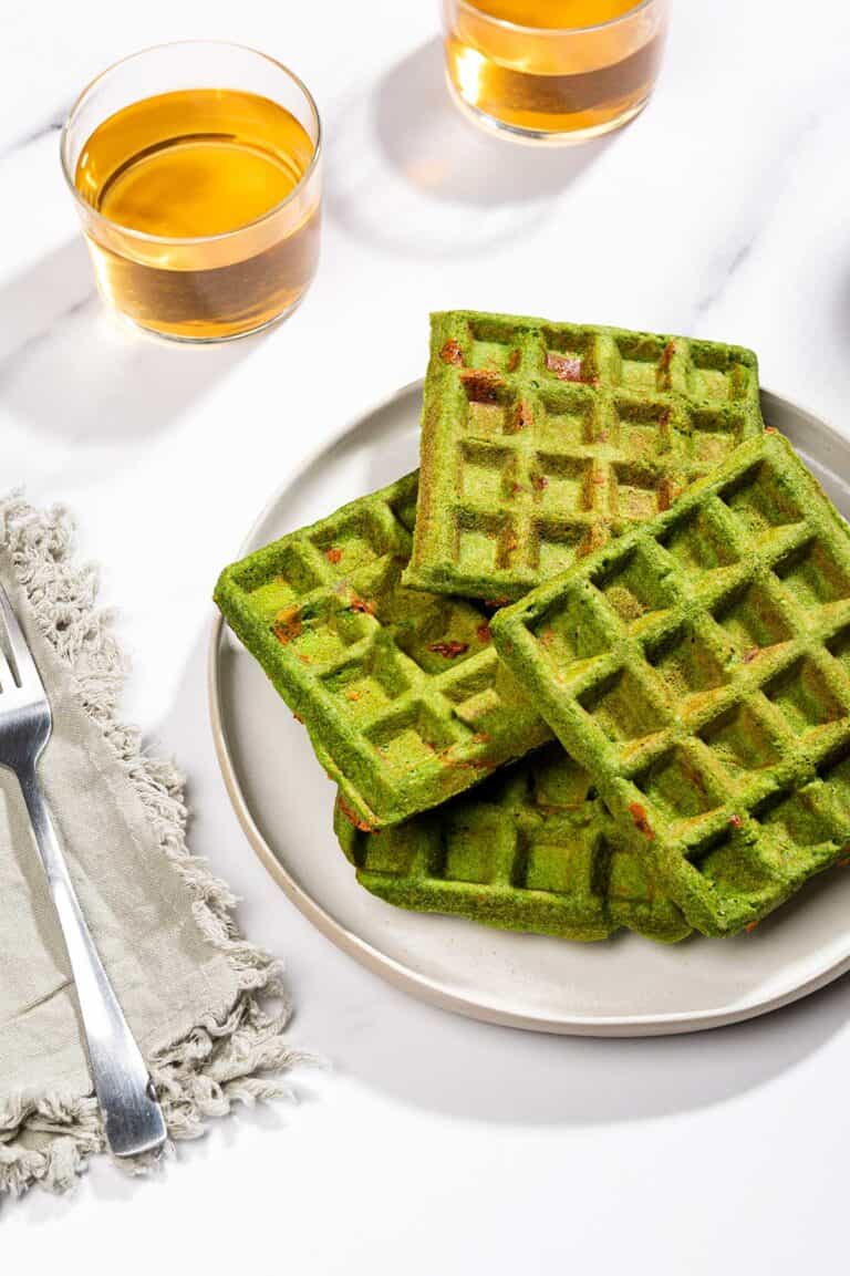 Super Green Waffles with Cream Cheese | Hurry the Food Up