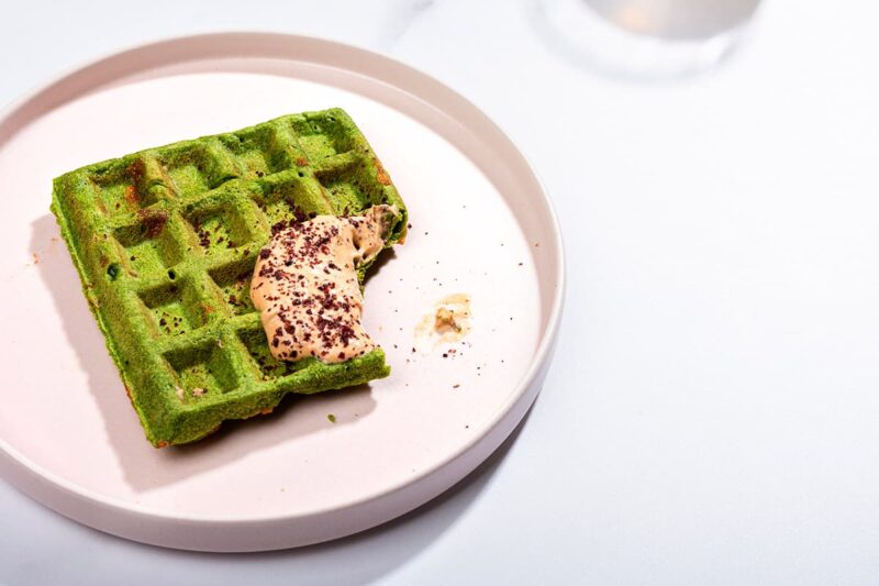 Super Green Waffles with Cream Cheese | Hurry the Food Up