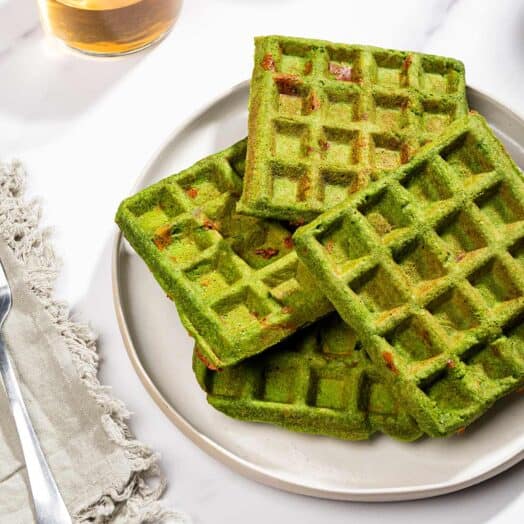 Super Green Waffles with Cream Cheese | Hurry the Food Up