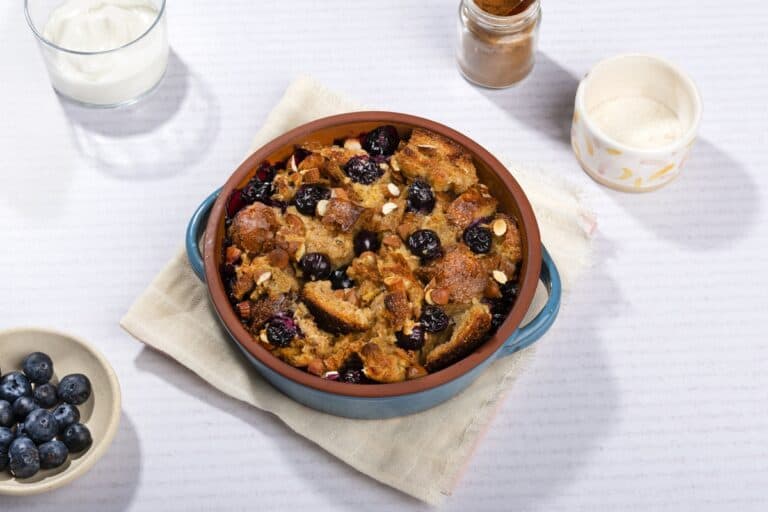 Healthy & Easy Bread Pudding Breakfast (23g Protein per Serving)