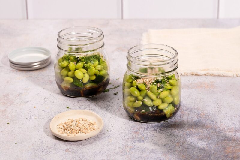 Smashing Edamame and Cucumber High-Protein Snack!